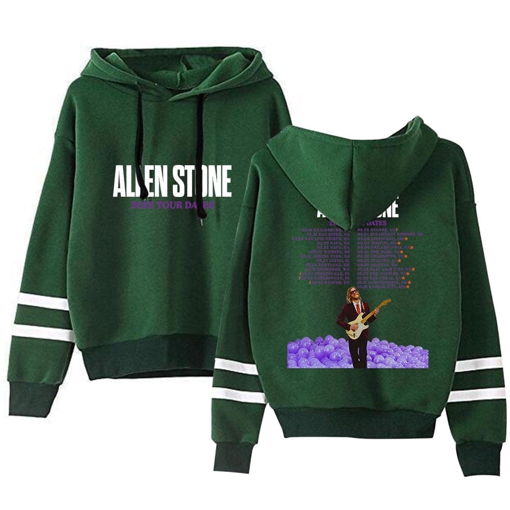 Allen Stone Merch 2025 Tour Hoodie Unisex Pocketless Double Bar Sleeve ...