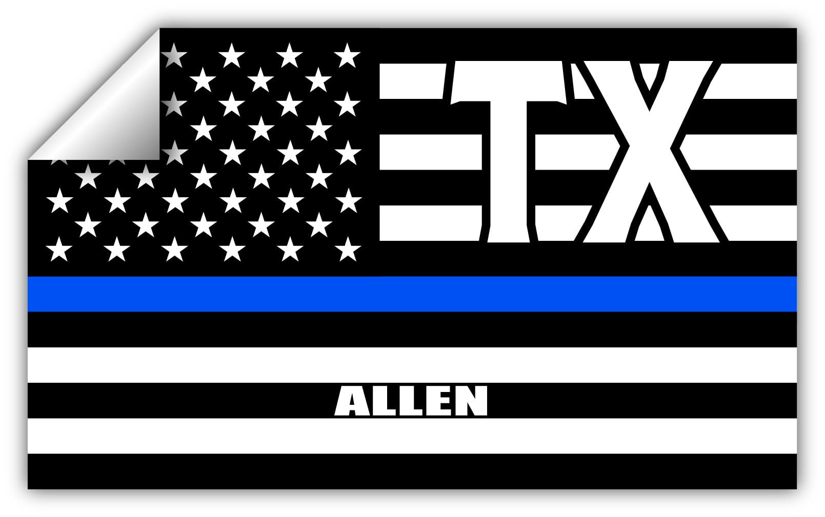 Allen TX Texas Collin County Thin Blue Line Stealthy USA Flag ...
