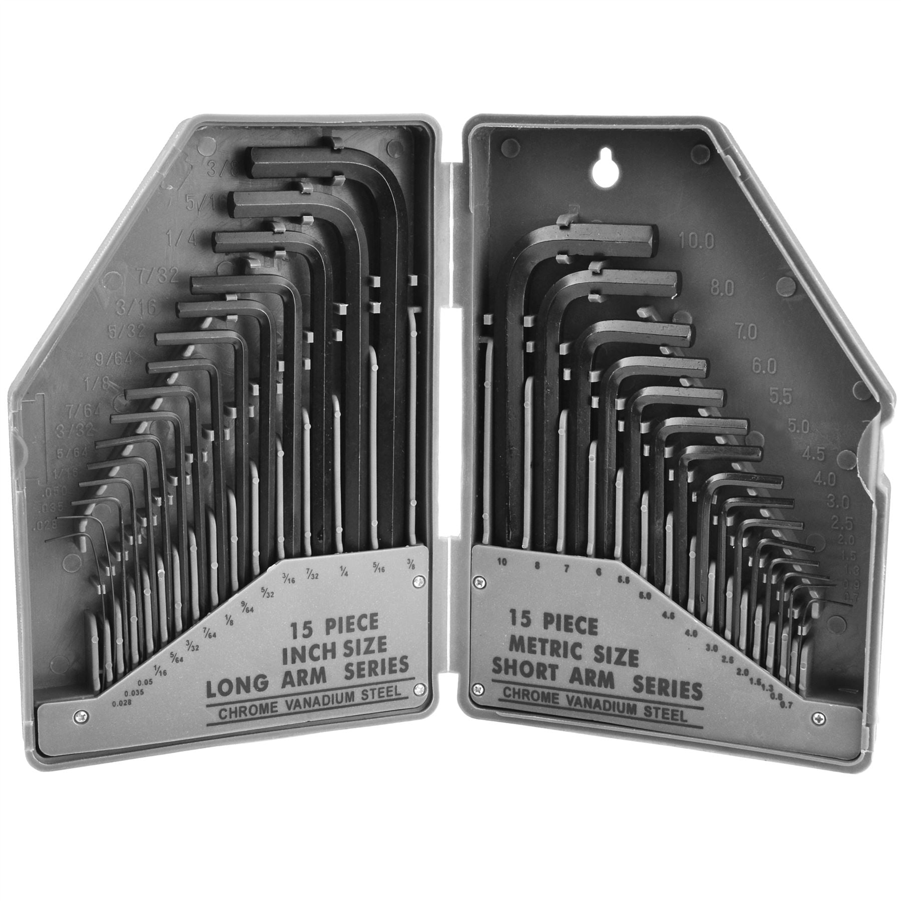 Allen / hex key 30pc set metric 0.7mm - 10mm / imperial / AF 0.02 - 3/8 TE713 - Walmart.com