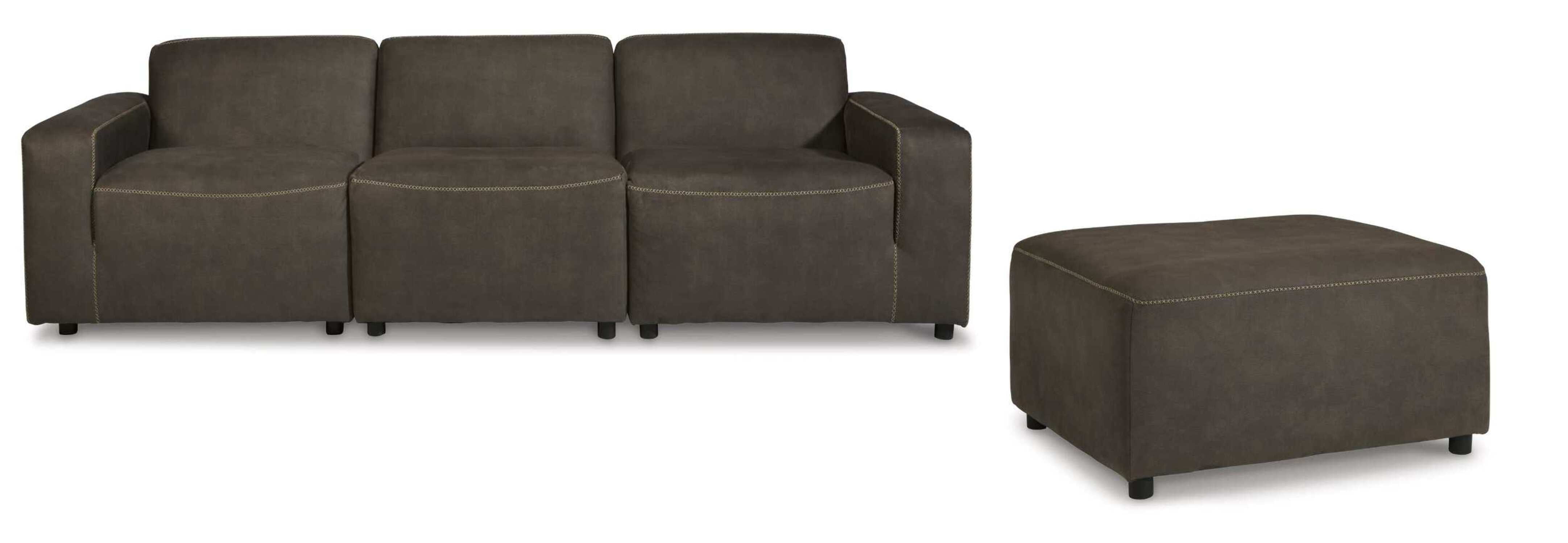 Allena Gunmetal Modular Sectional Sofa w/ Ottoman - Walmart.com