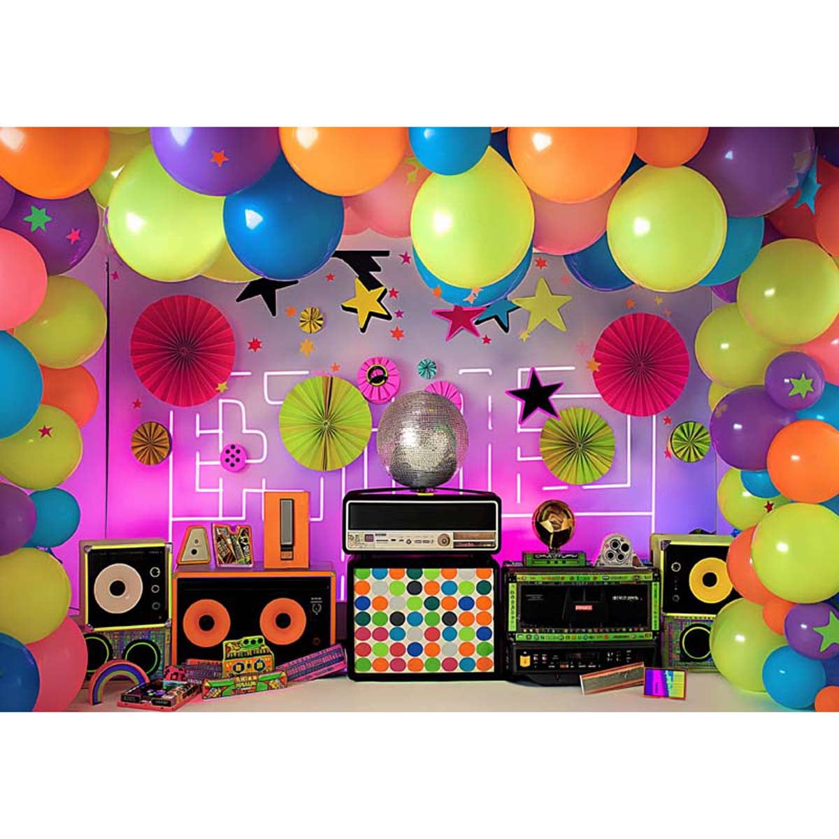 Allenjoy 80'S Disco Cake Smash Backdrop - Walmart.com