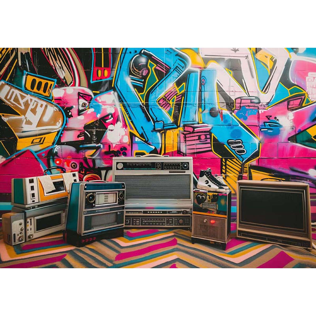 Allenjoy 80s 90s Graffiti Backdrop - Walmart.com