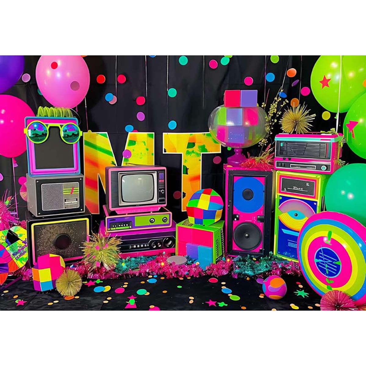 Allenjoy 80s Retro Hip Pop Backdrop - Walmart.com