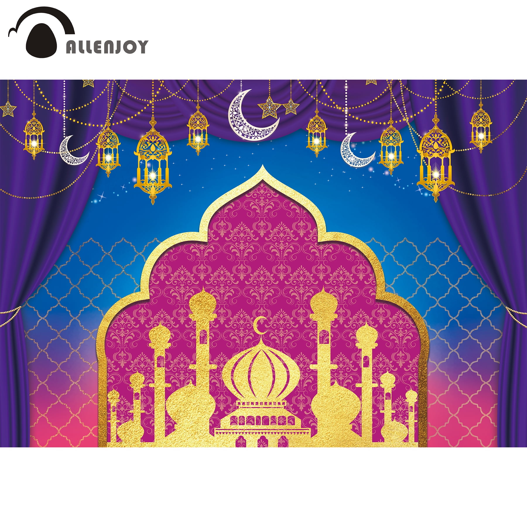Allenjoy Aladdin Magic Theme Backdrop Arabian Birthday Party r Banner ...