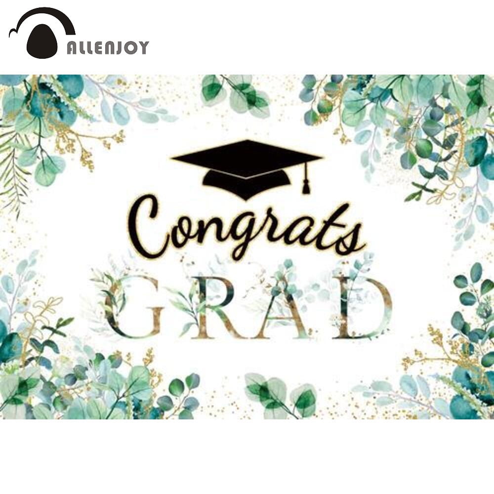 Allenjoy Backdrop Congrats Grad Class of 2024 Background Greenery ...