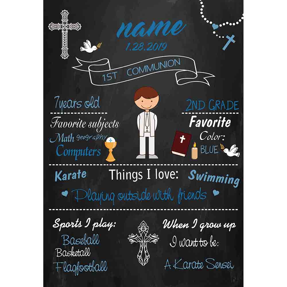 Allenjoy Background For Photography Studio Blue Flower Boy My First ...