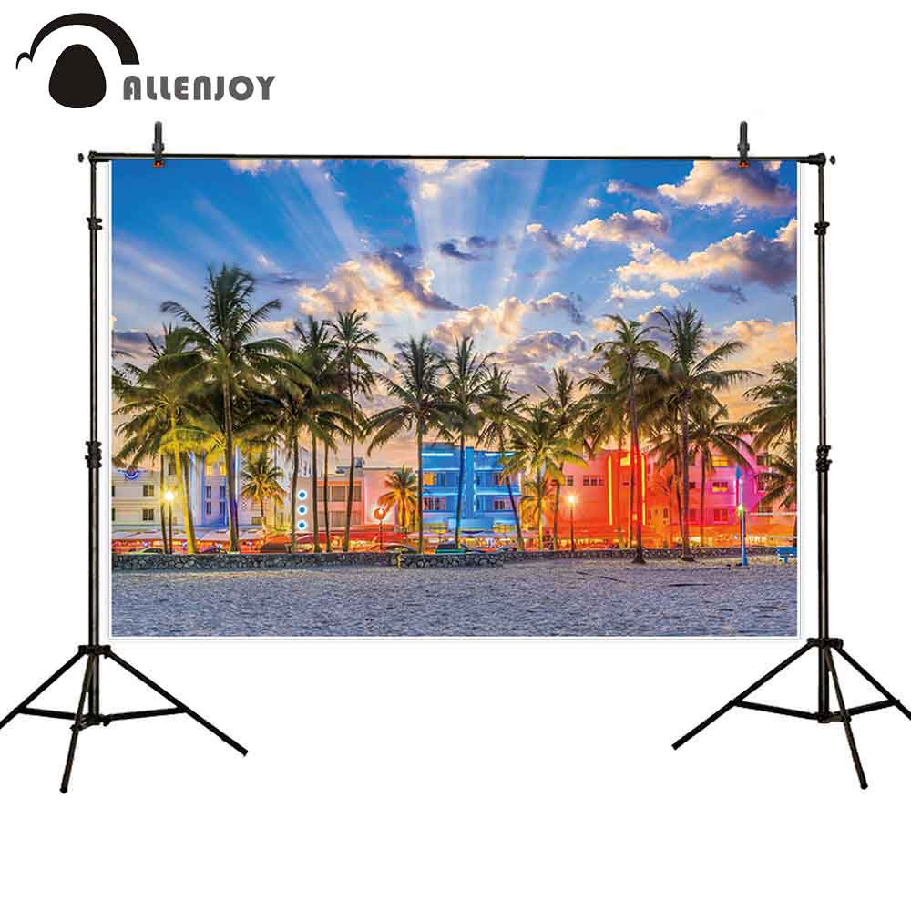 Allenjoy Beach photography backdrop Florida cityscape trees ocean ...