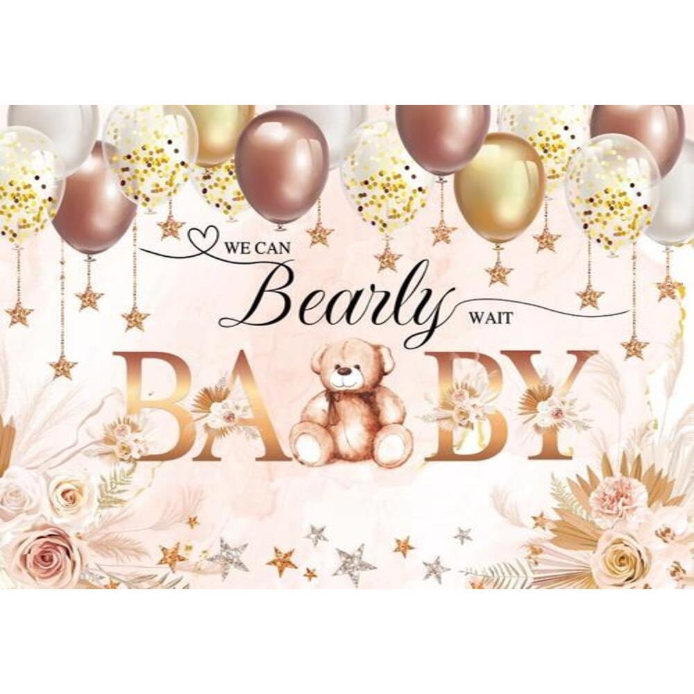 Allenjoy Bear Backdrop for We Can Bearly Wait Baby Shower Birthday ...