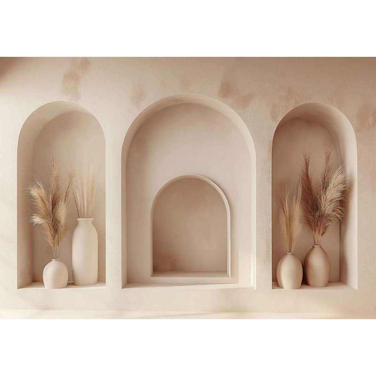 Allenjoy Beige Arch Wall & Pampas Grass Backdrop - Walmart.com