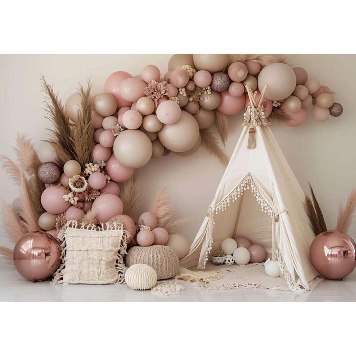 Allenjoy Beige and Brown Boho Teepee r Backdrop - Walmart.com