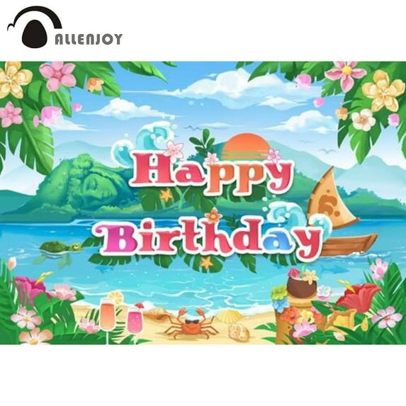 Allenjoy Birthday Party Background Summer Aloha Tropical Ocean Beach ...