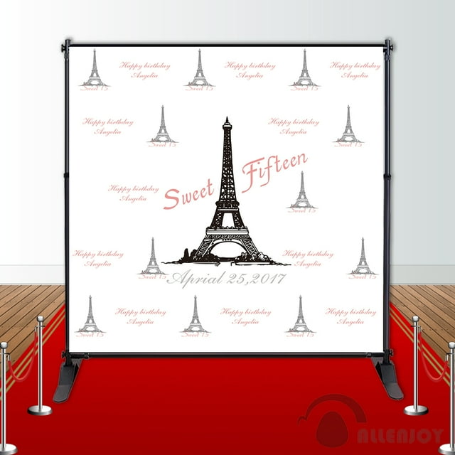 Allenjoy Birthday backdrops Step and Repeat Background Eiffel Tower ...