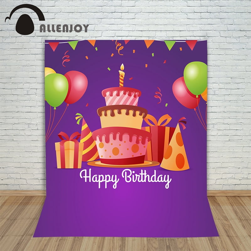 Allenjoy Birthday celebration photography Backdrops Cloth Balloon blue ...