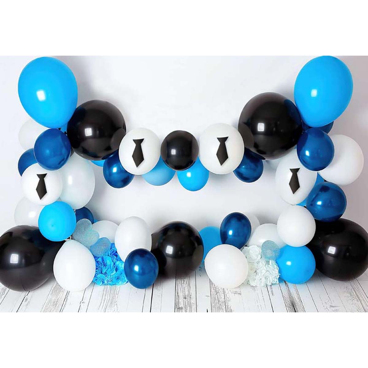 Allenjoy Black and Blue Balloons Tie Backdrop - Walmart.com
