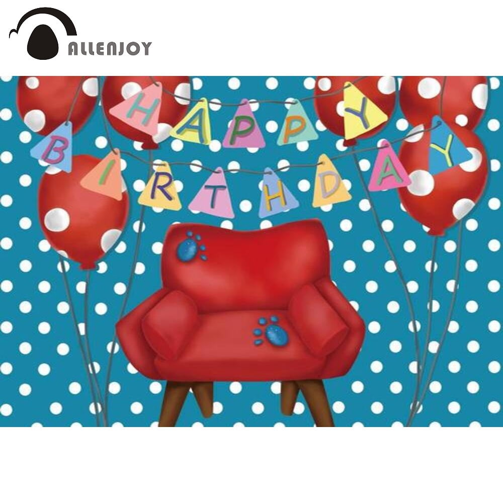 Allenjoy Blue Dots Dog 1st Birthday Theme Party Background Baby Shower ...