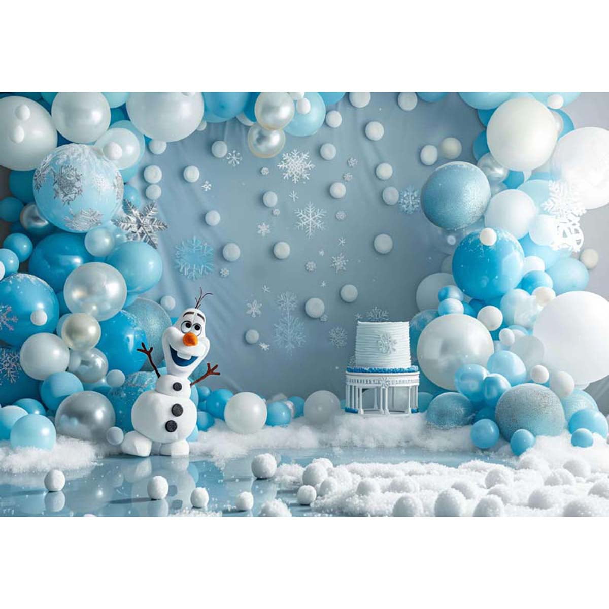Allenjoy Blue Winter Kids Birthday Backdrop - Walmart.com