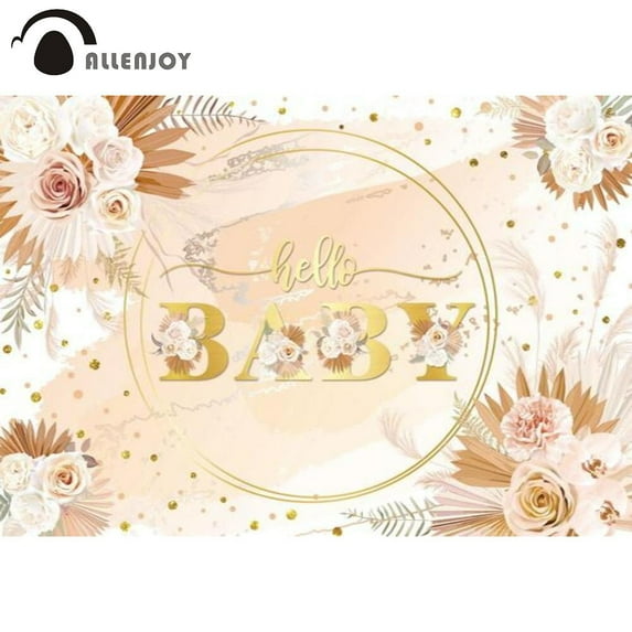 Allenjoy Boho Baby Shower Backdrop Hello Baby Theme Party Supplies ...