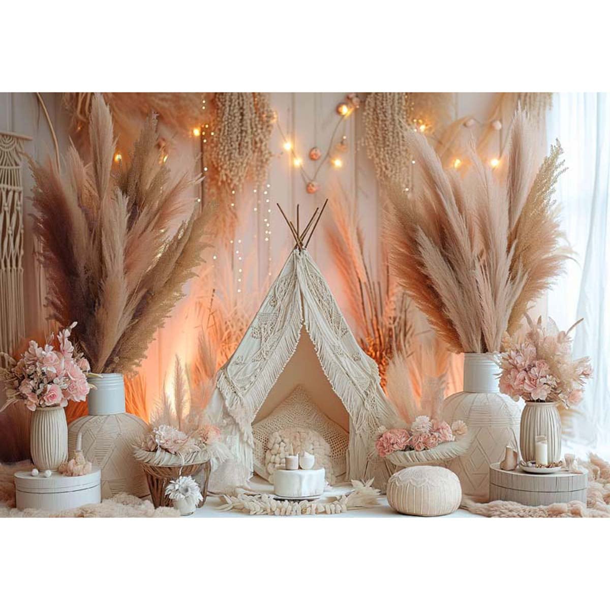 Allenjoy Boho Tent Champagne Backdrop - Walmart.com