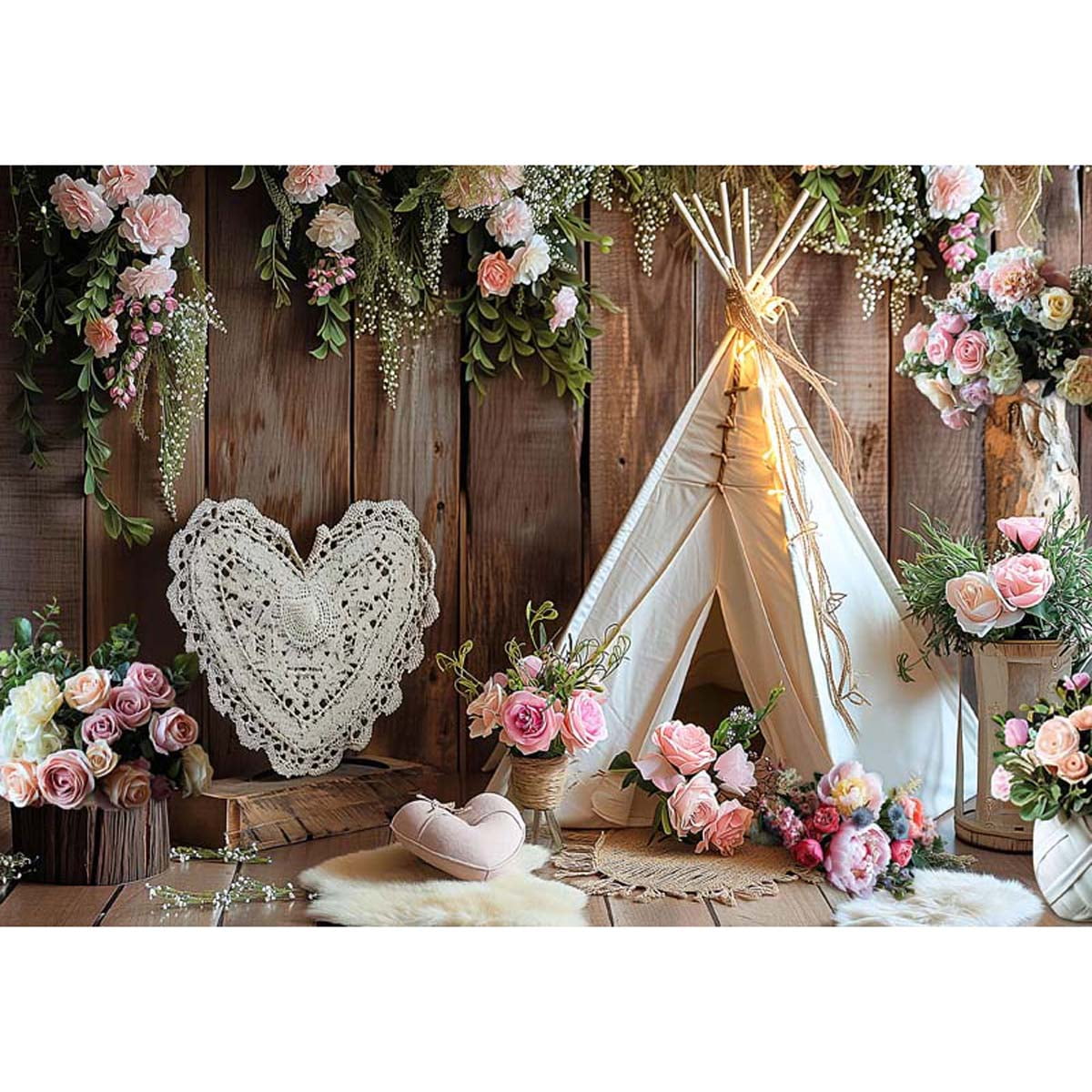 Allenjoy Boho Tent Tea Party Backdrop - Walmart.com