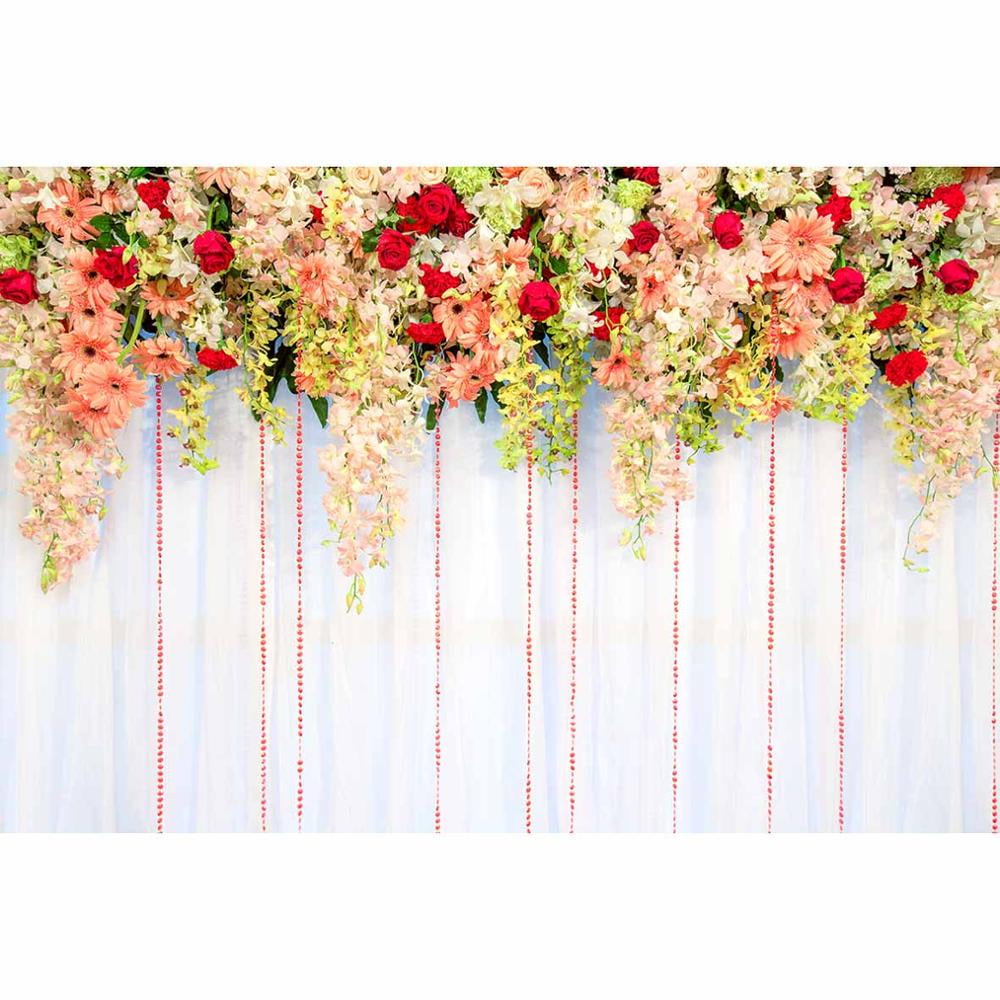 Allenjoy Bridal Shower Photo Booth Backdrop Custom Wedding Flower Wall ...
