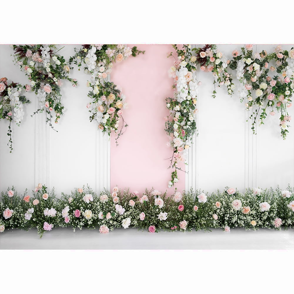Allenjoy Bridal Shower Photo Booth Backdrop Custom Wedding Flower Wall ...