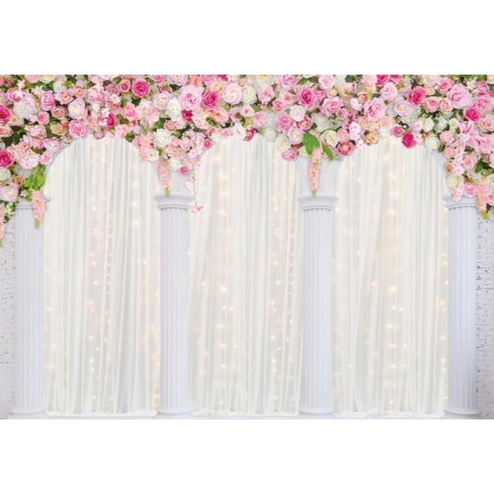 Allenjoy Bridal Shower Photo Booth Backdrop Custom Wedding Flower Wall ...