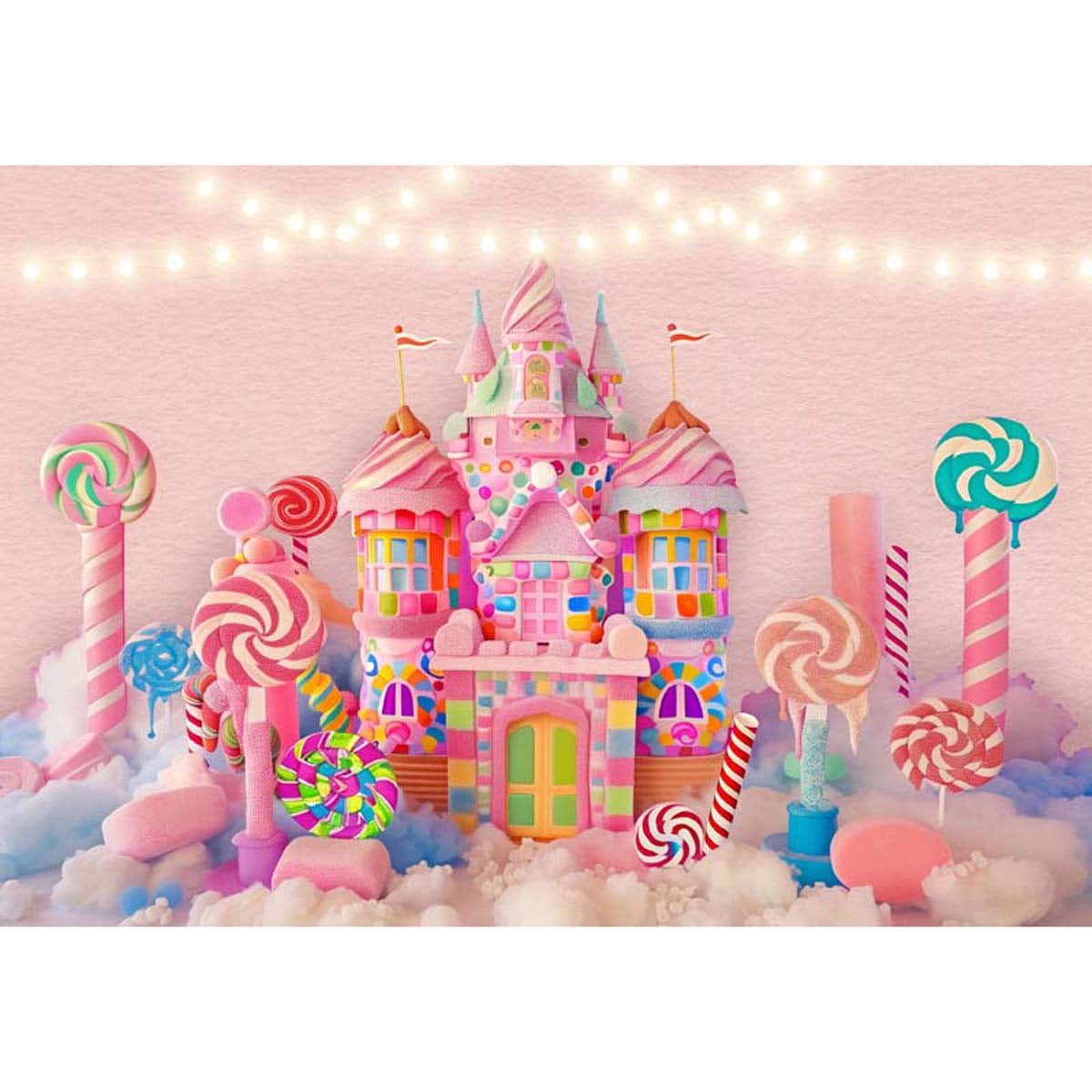 Allenjoy Candy Castle Cake Smash Backdrop - Walmart.com