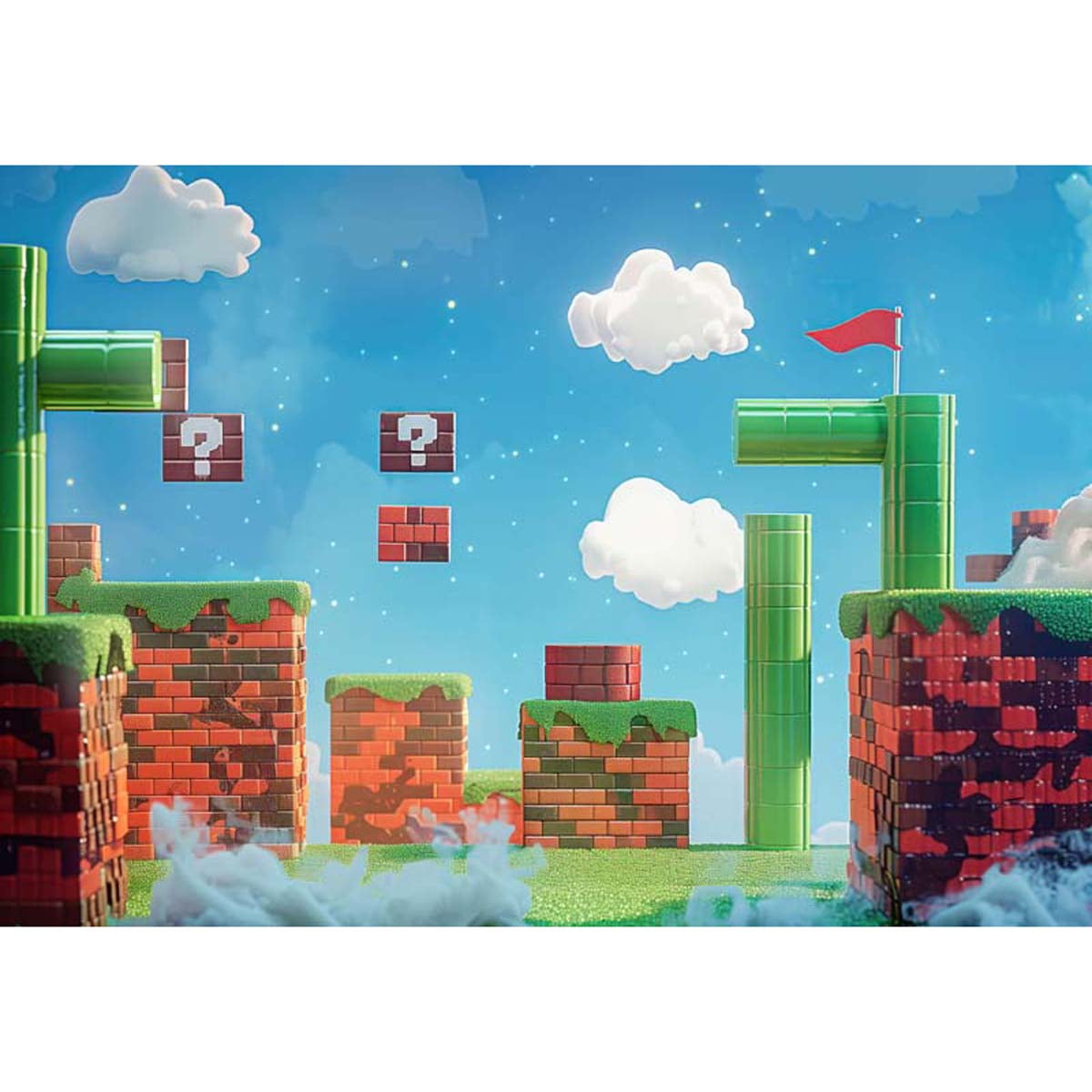 Allenjoy Cartoon Game Question Blocks Backdrops - Walmart.com