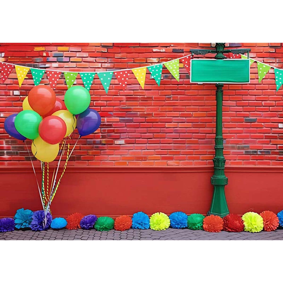 Allenjoy Cartoon Red Wall Street Backdrop - Walmart.com