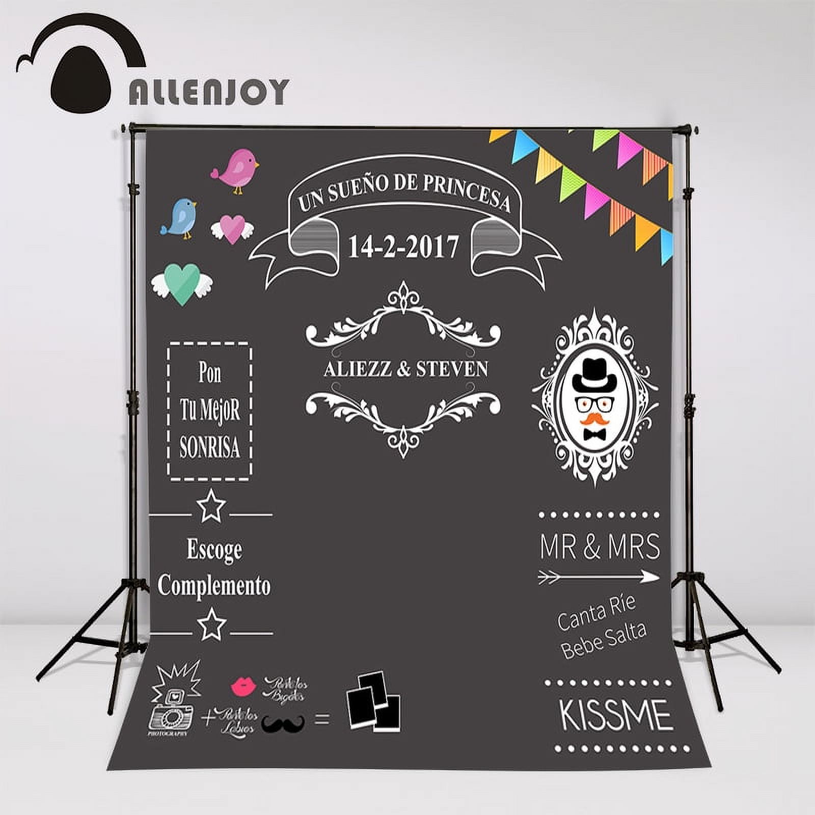 Allenjoy Custom blackboard Wedding Background Sweet love backdrop ...