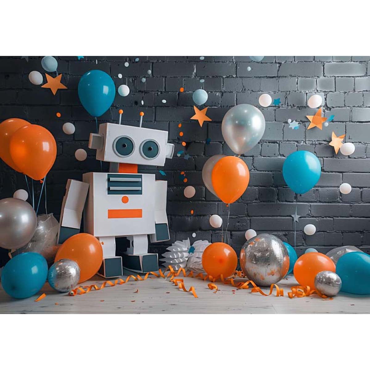 Allenjoy Cute Robot Party Backdrop - Walmart.com