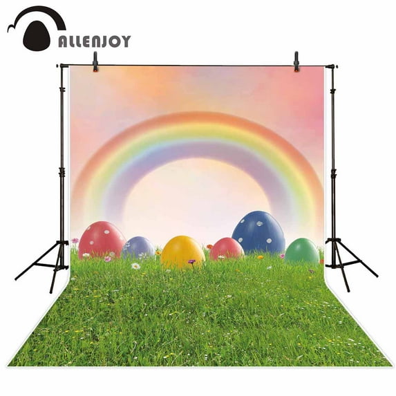 Allenjoy Easter photogrphic backdrop spring sky flowers eggs meadow ...