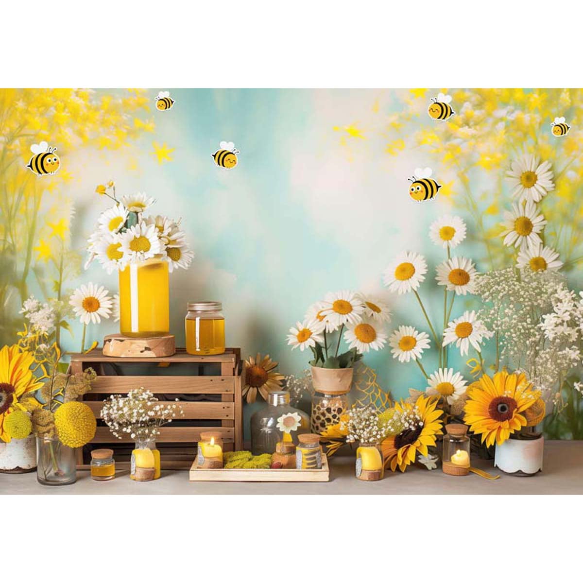Allenjoy Flower Bee Nature Backdrop - Walmart.com