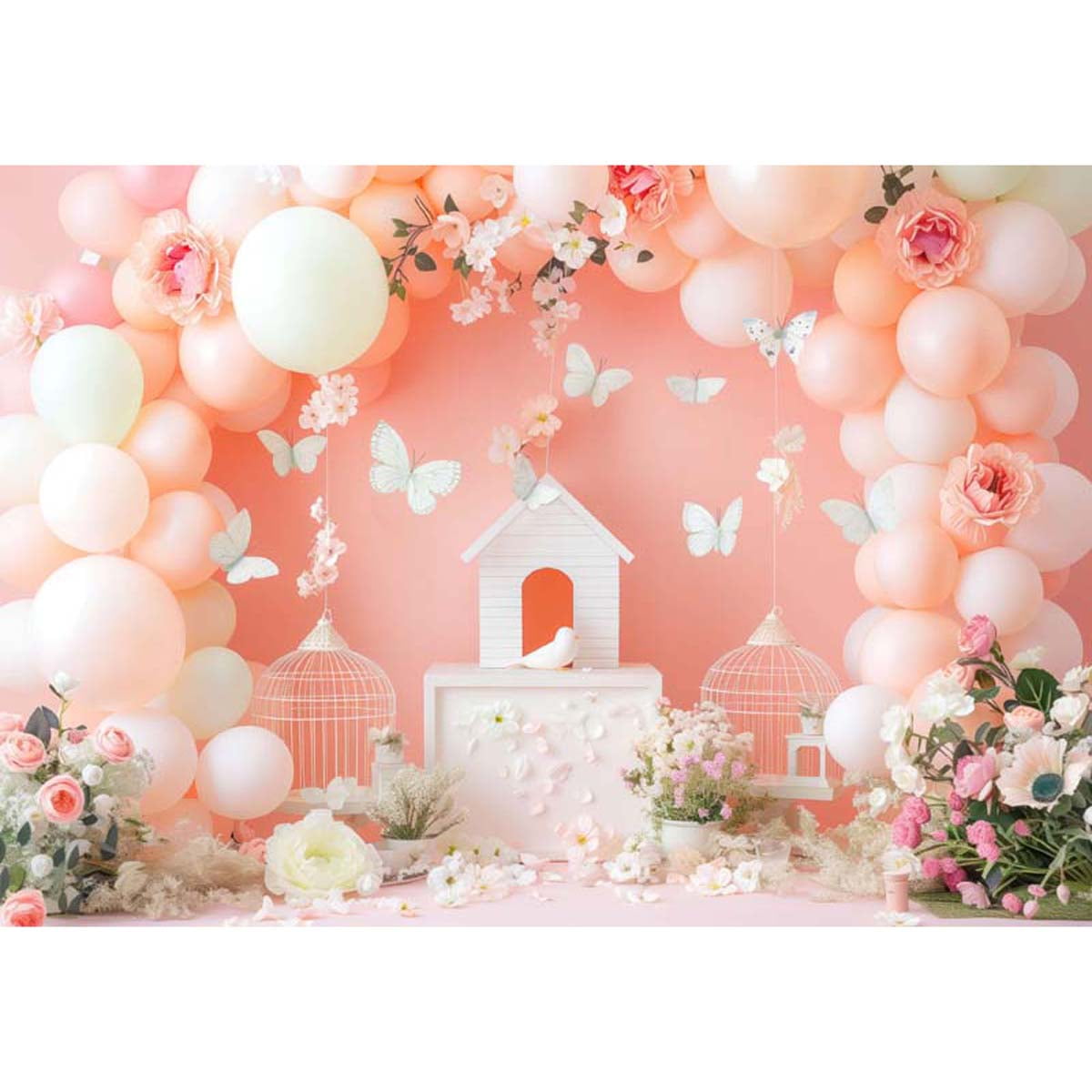 Allenjoy Flower Bird Butterfly Backdrop - Walmart.com