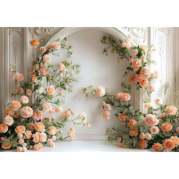 Allenjoy Flower White Arch Wall Backdrop - Walmart.com