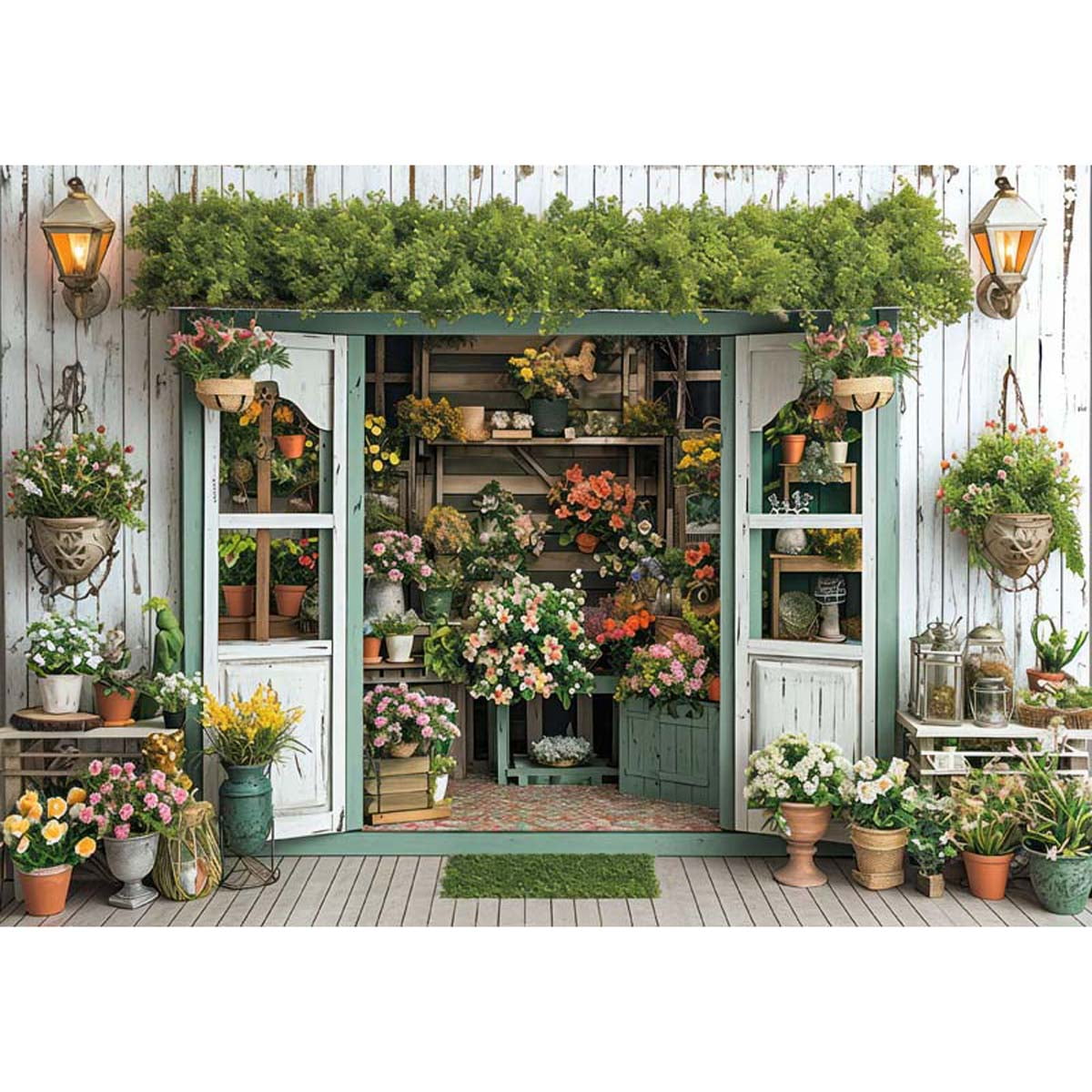 Allenjoy Flowers Shop Backdrop - Walmart.com
