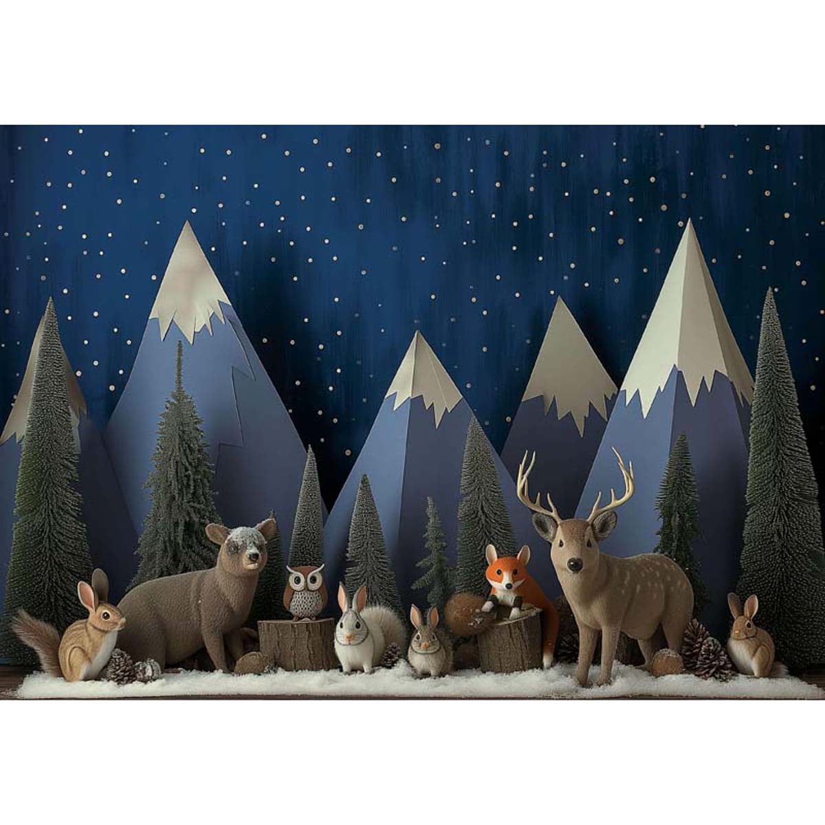Allenjoy Forest Animals Night Camping Backdrop - Walmart.com