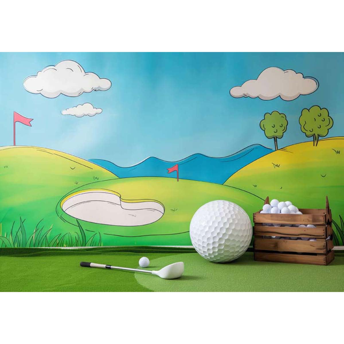 Allenjoy Golf Course Cartoon Background Backdrop - Walmart.com