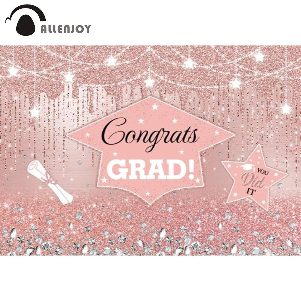 Allenjoy Graduation Party Banners Glitter Shiny Bokeh Rose Gold ...