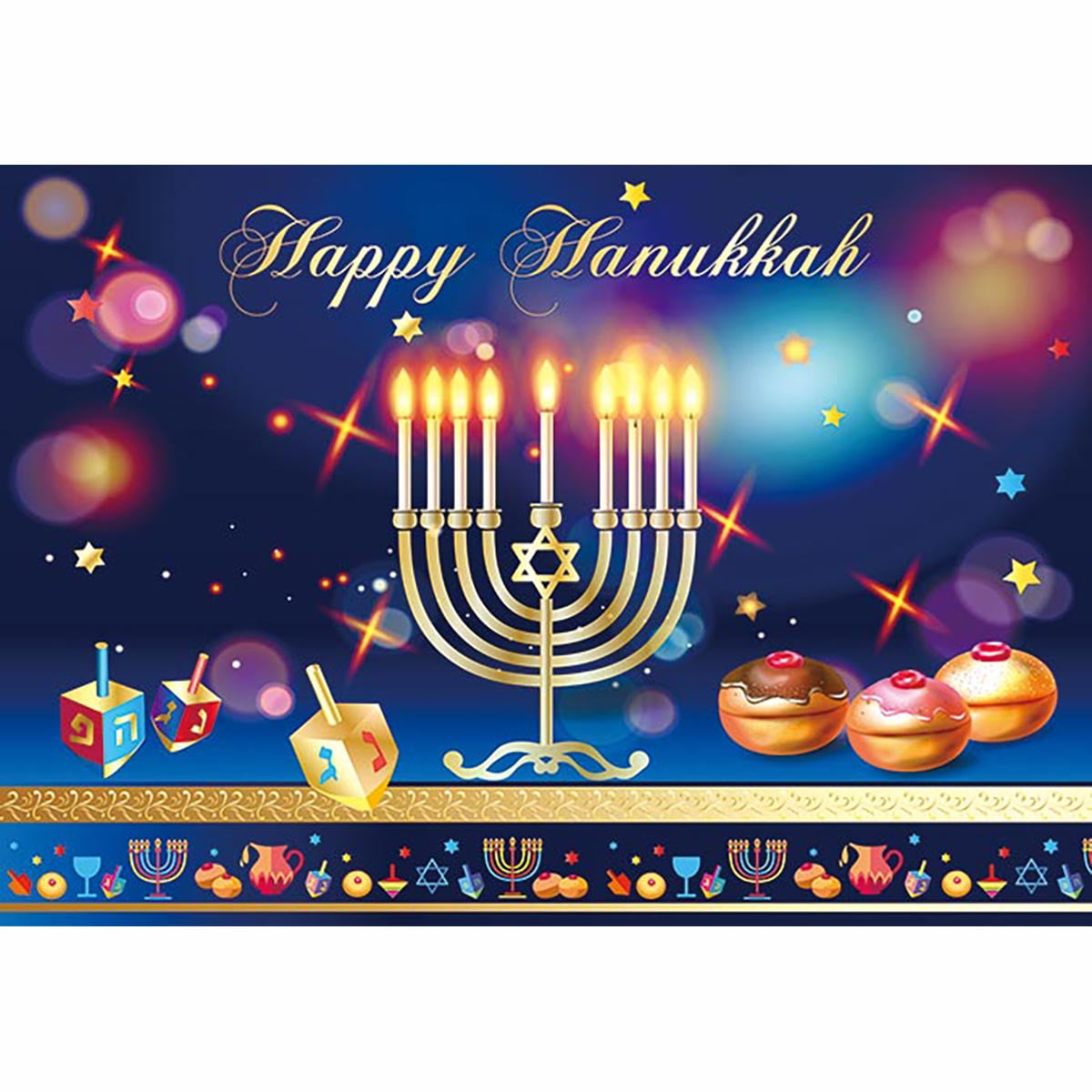 Allenjoy Hanukkah Menorah Photography Backdrop Jewish Holiday Menorah ...