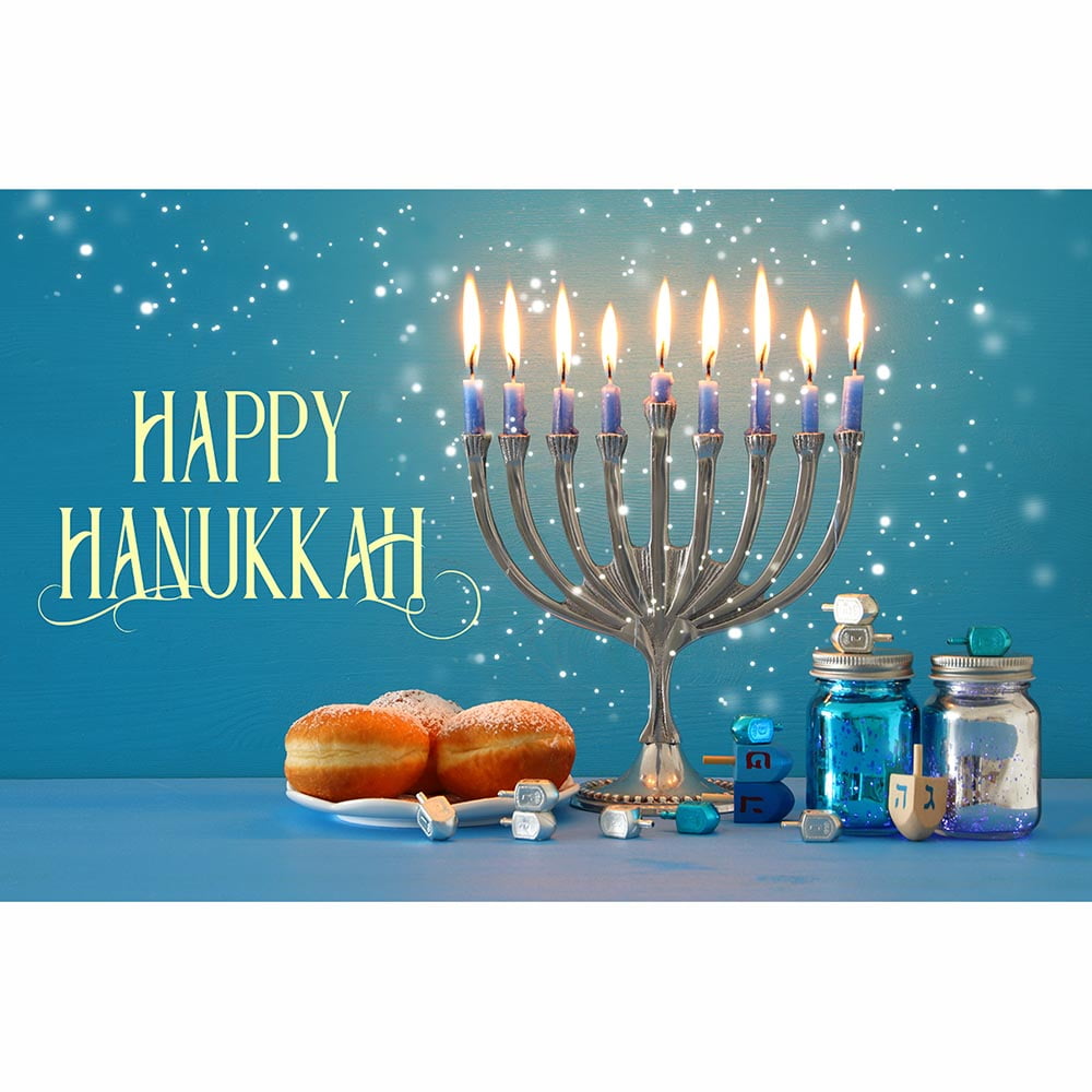 Allenjoy Hanukkah Menorah Photography Backdrop Jewish Holiday Menorah ...