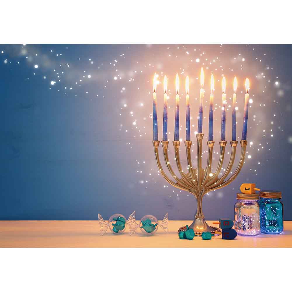 Allenjoy Hanukkah Menorah Photography Backdrop Jewish Holiday Menorah ...