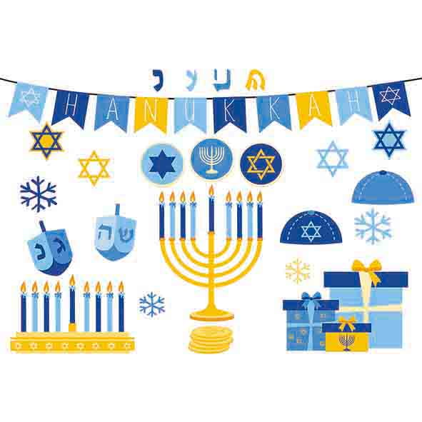 Allenjoy Hanukkah Menorah Photography Backdrop Jewish Holiday Menorah ...