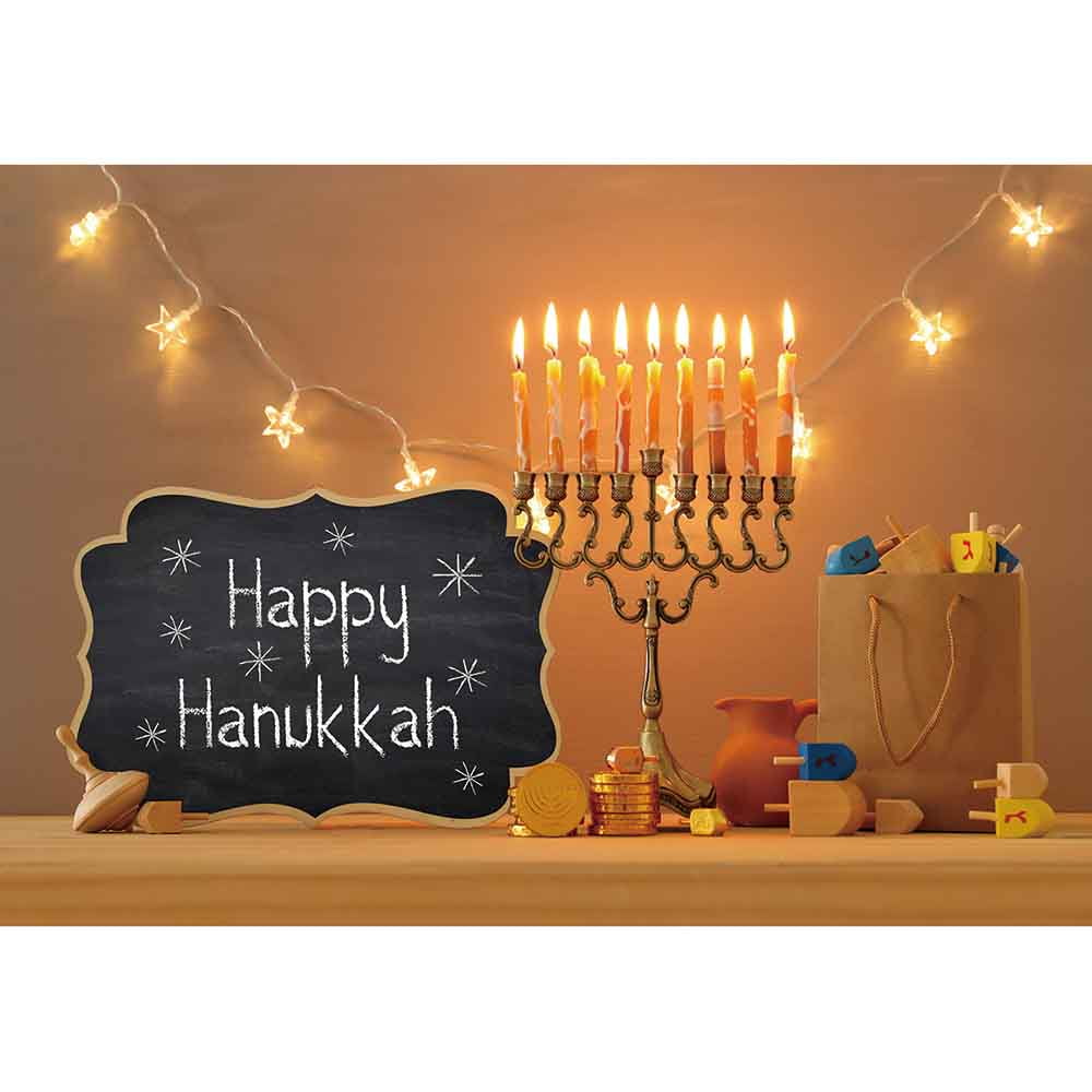 Allenjoy Hanukkah Menorah Photography Backdrop Jewish Holiday Menorah ...