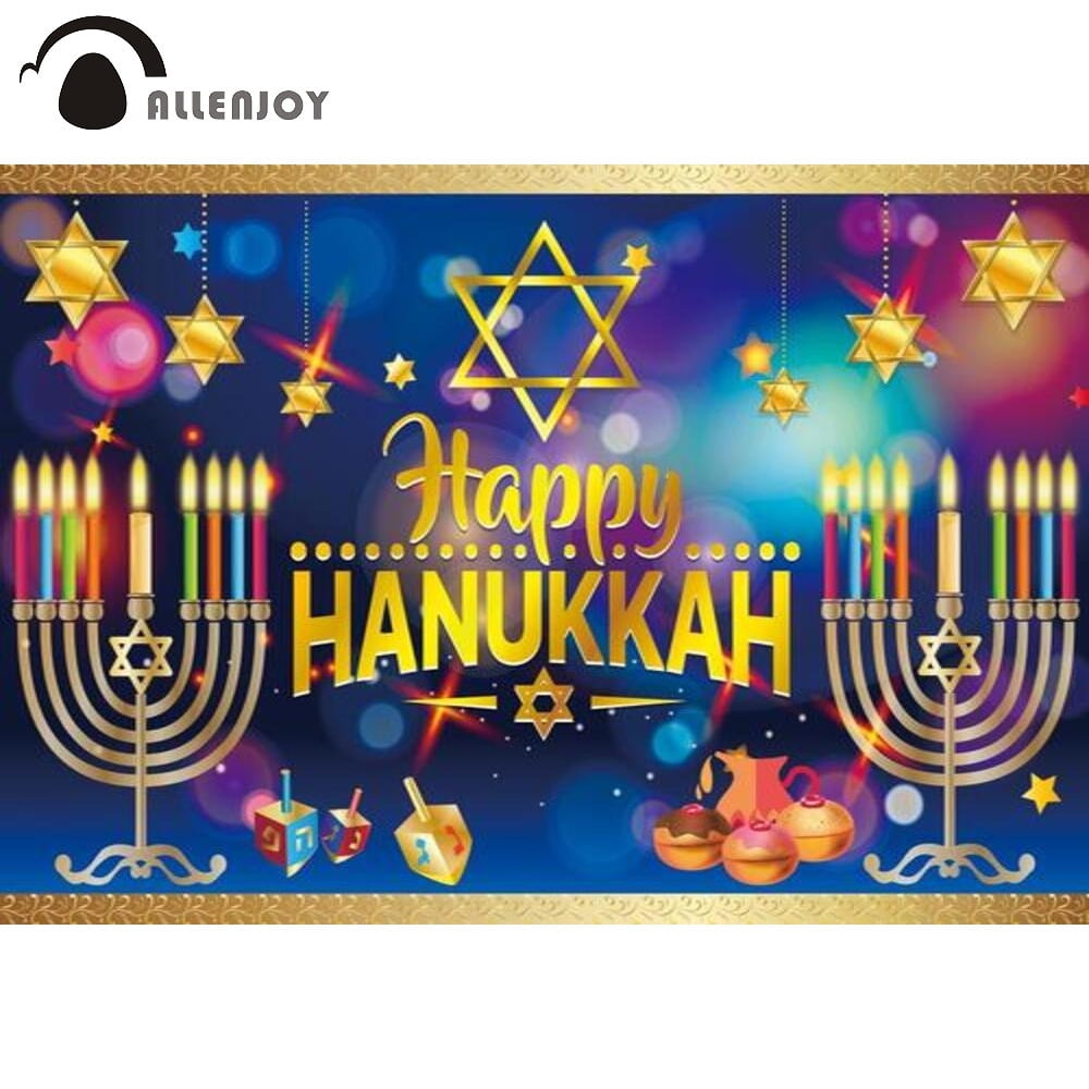 Allenjoy Happy Hanukkah Photography Backdrop Jewish Holy Holiday ...