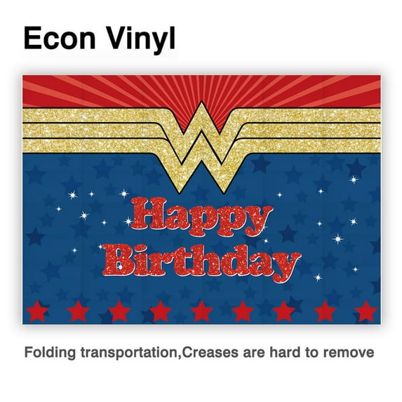 Allenjoy Hero Girl Party Wallpaper Happy Birthday Sequin Backdrop Baby ...