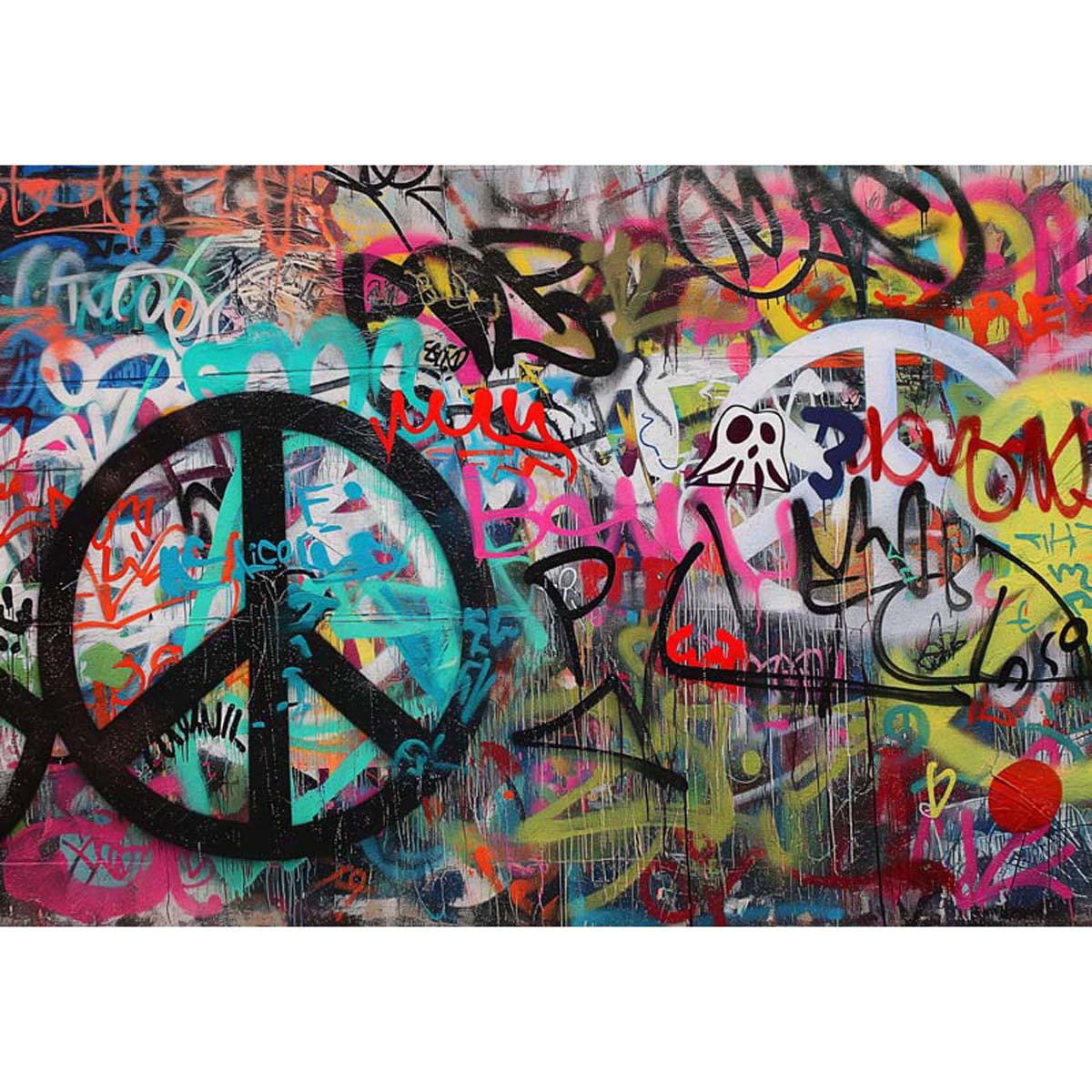 Allenjoy Hippie Groovy Graffiti Backdrop - Walmart.com