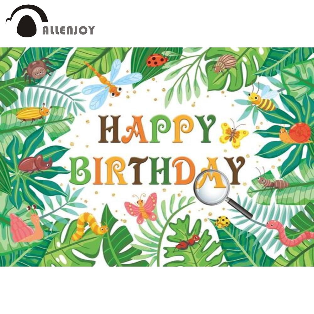 Allenjoy Insect Birthday Party Photography Backdrop Leaves Butterfly ...