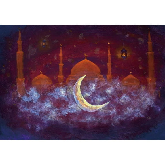 Allenjoy Lantern Ramadan Kareem Photography Background Gold Moon ...