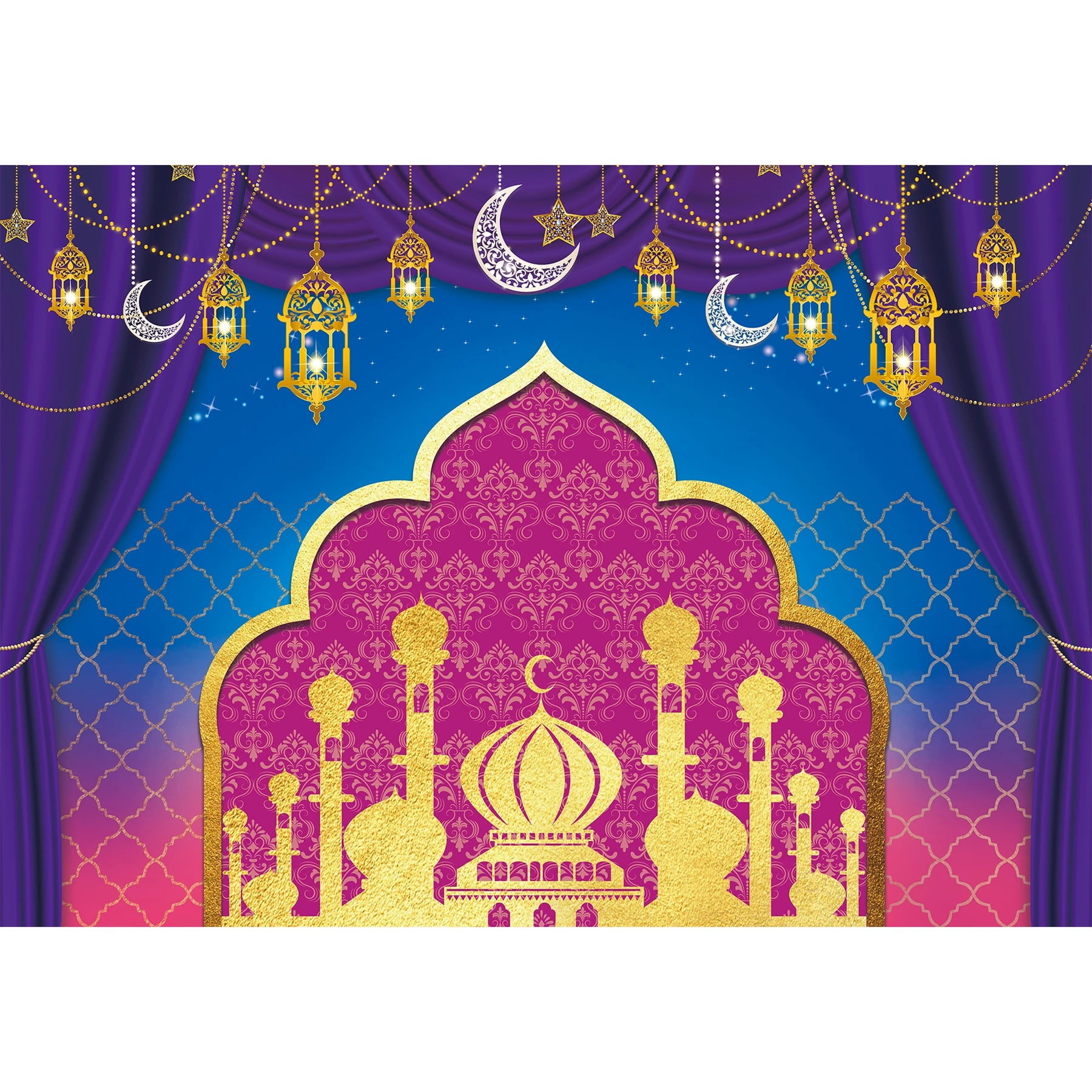 Allenjoy Lantern Ramadan Kareem Photography Background Gold Moon ...
